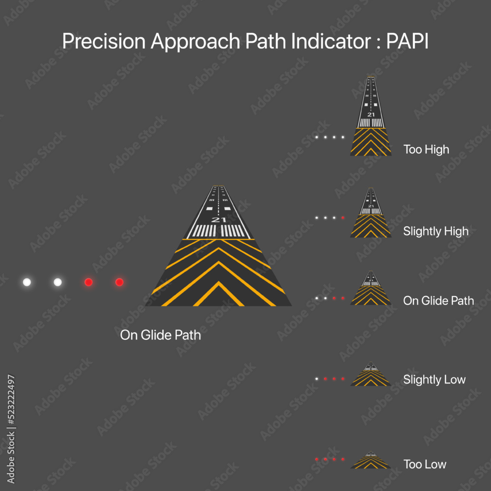 Precision approach path indicator : PAPI, navigation lights for ...
