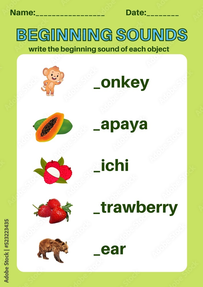 Letter Sound Kids Printable Game, High Resolution Illustration ...