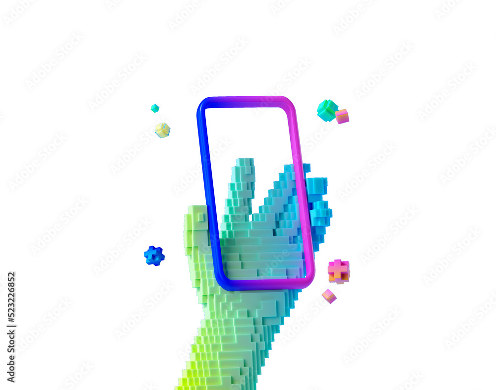 Minimal background for online technology and metaverse concept. Pixel ...