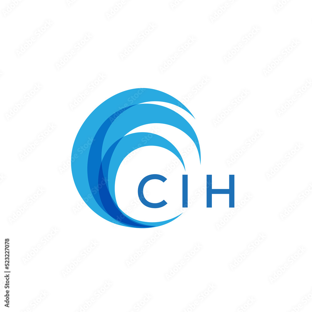CIH letter logo. CIH blue image on white background. CIH Monogram logo ...