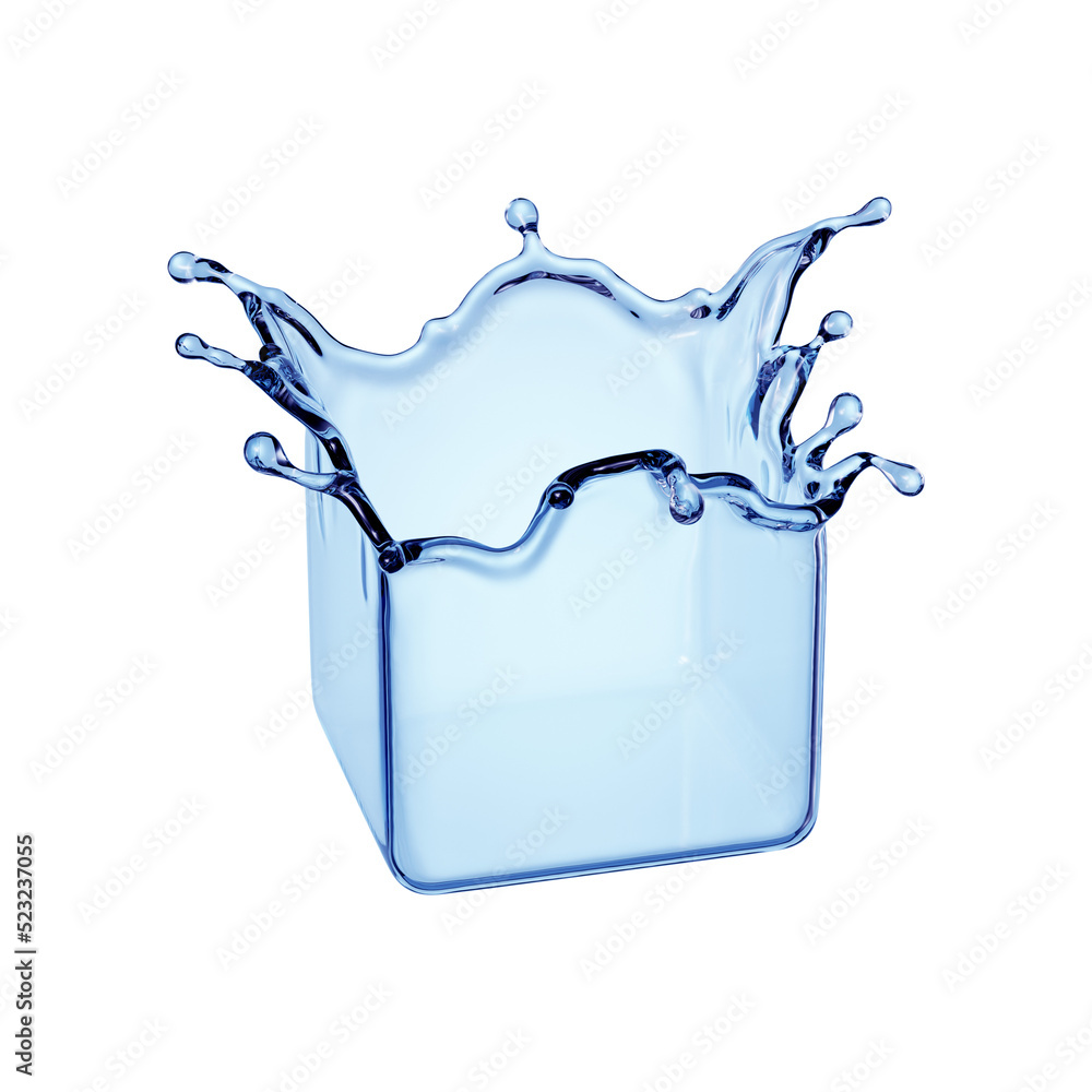 3d render, blue wave, water wavy splash clip art isolated on ...