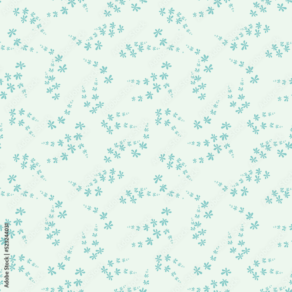 Cute vector seamless pattern with small light blue flowers that look ...