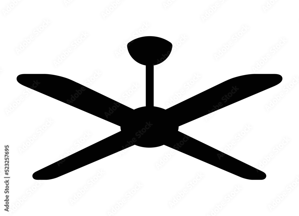 Ceiling fan for cooling flat vector icon for apps and websites Stock ...