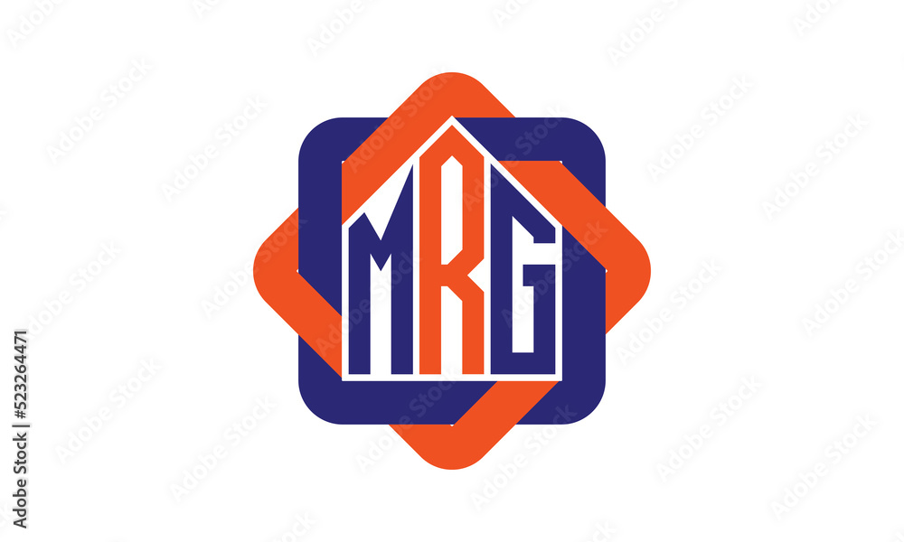 MRG three letter real estate logo with home icon logo design vector template | construction logo ...