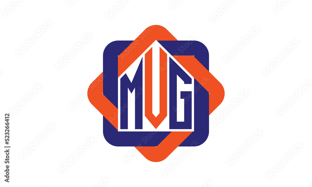 MVG three letter real estate logo with home icon logo design vector ...