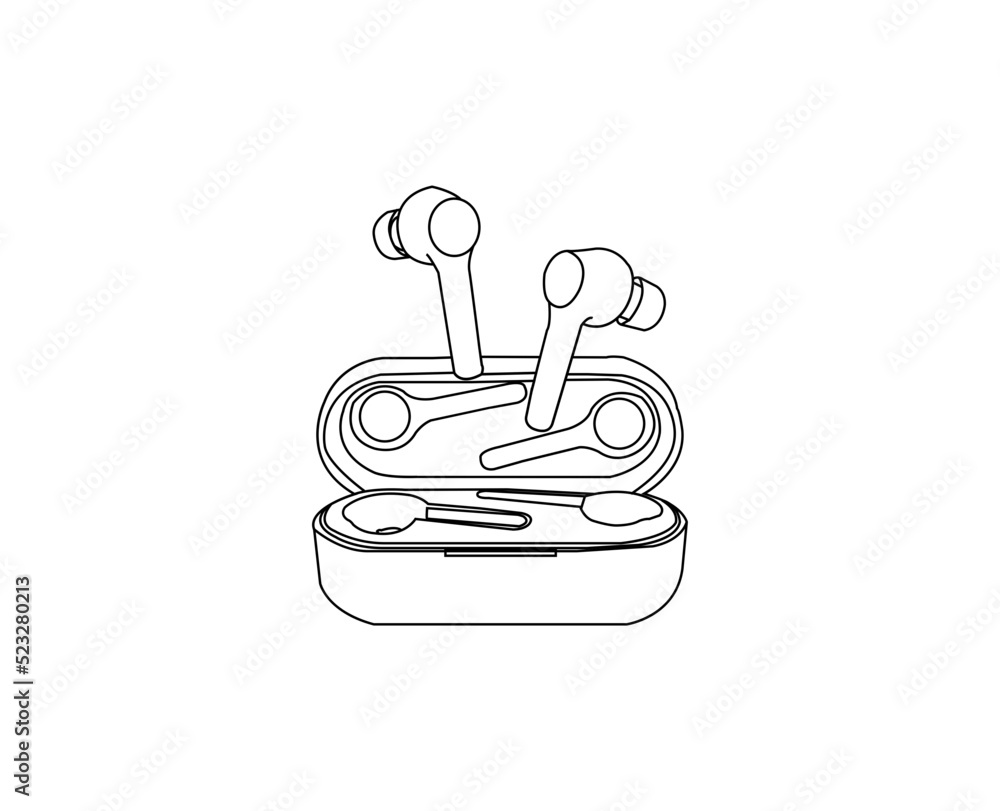Airpods Pro Vector Art. Wireless AirPods Pro headphone symbol modern ...