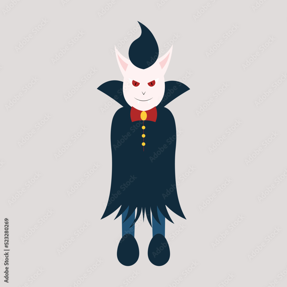Vector illustration of a vampire character design. Flat vector ...