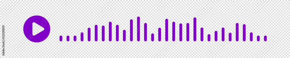 Pink or purple sound wave of the equalizer isolated on transparent ...