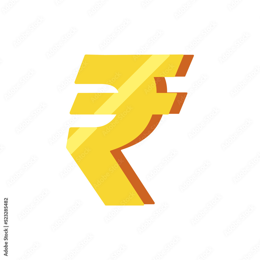 Rupee currency gold icon. Indian currency. Vector illustration isolated ...