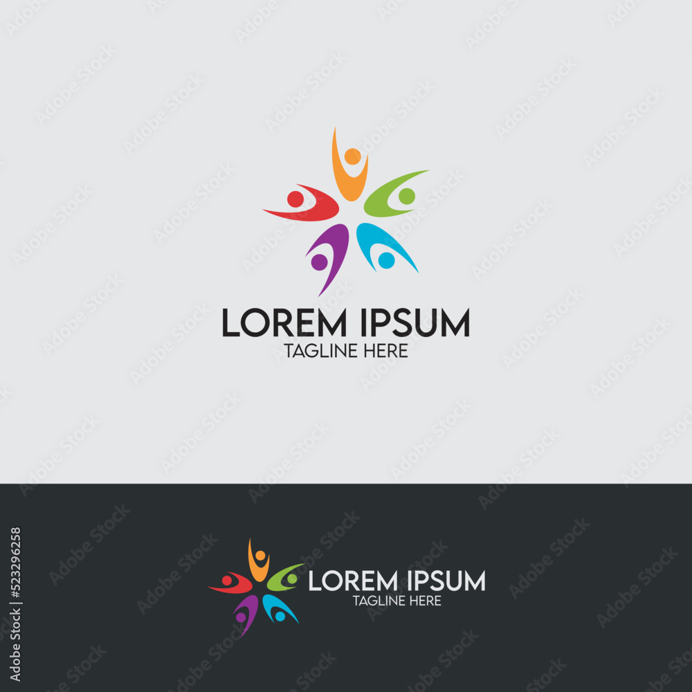 foundation logo vector template. unity foundation human logo icon ...