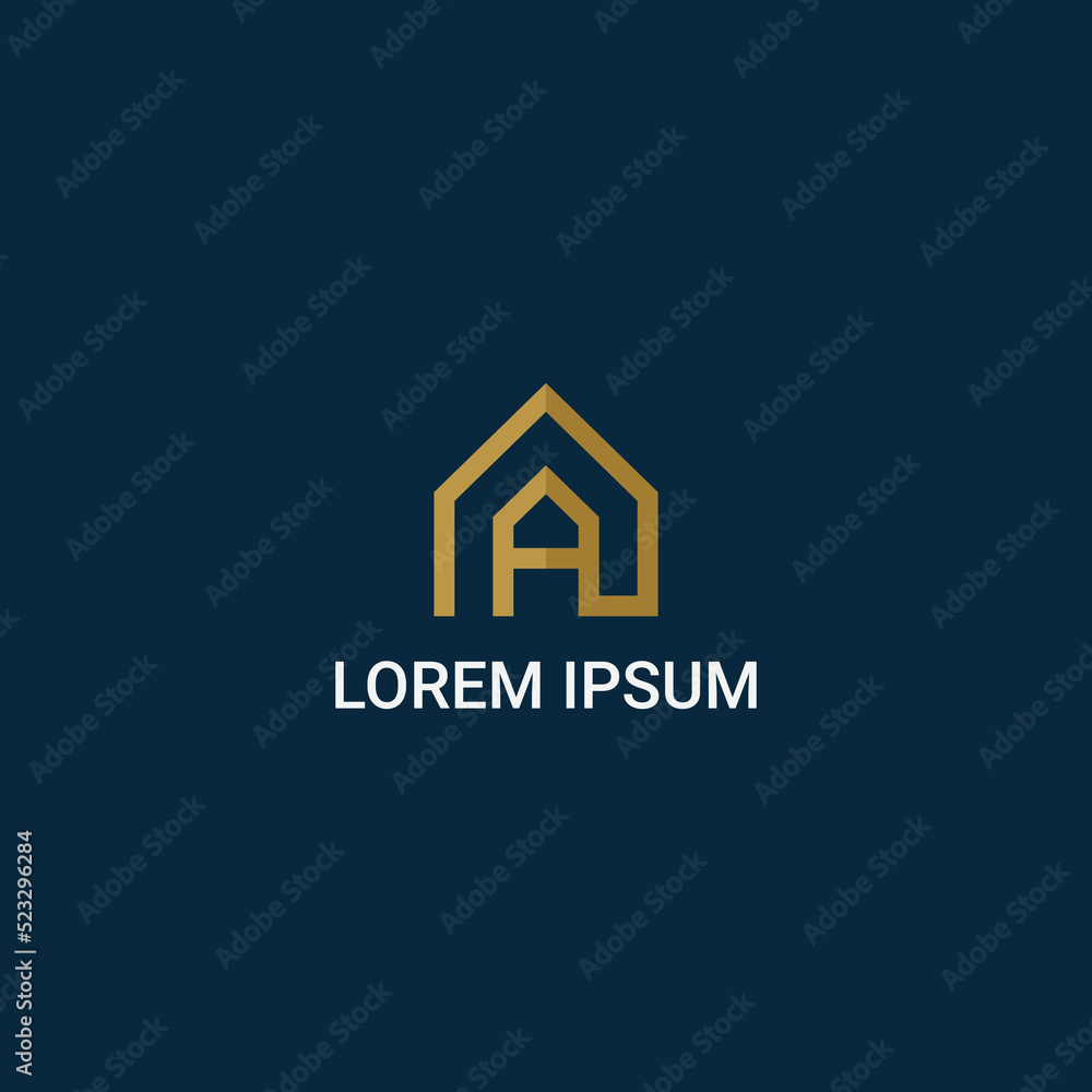 Initial letter a and house logo design template vector. logo designs ...