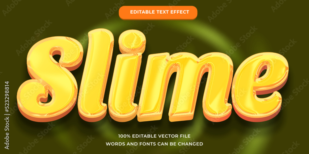 slime modern text effect editable Stock Vector | Adobe Stock
