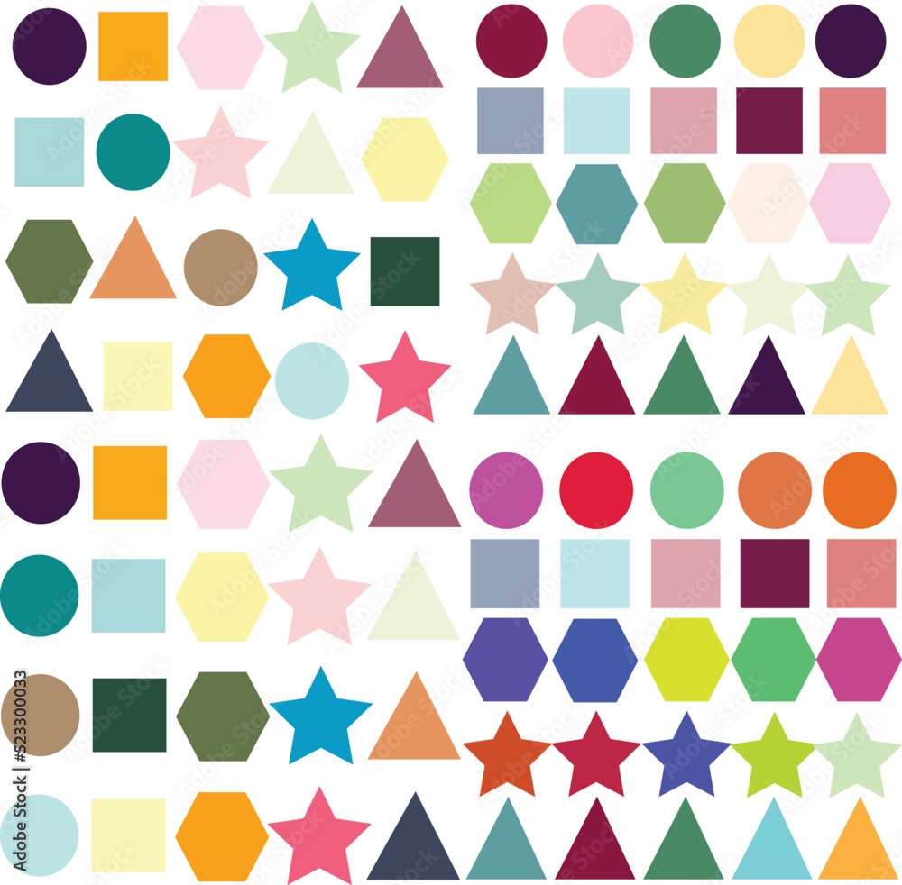 shape icons, star, rectangle and triangle icons and other shapes in a ...
