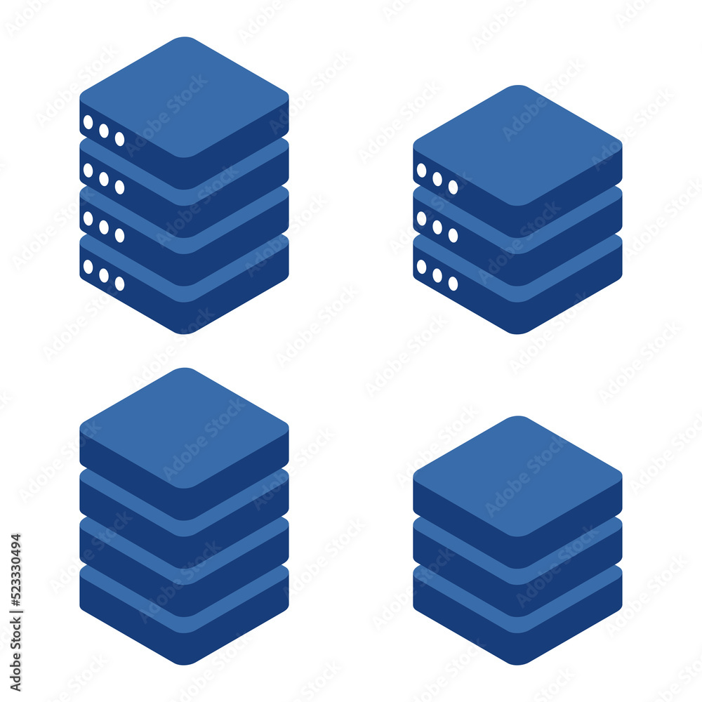 Database storage icon isometric, internet network server cloud data ...