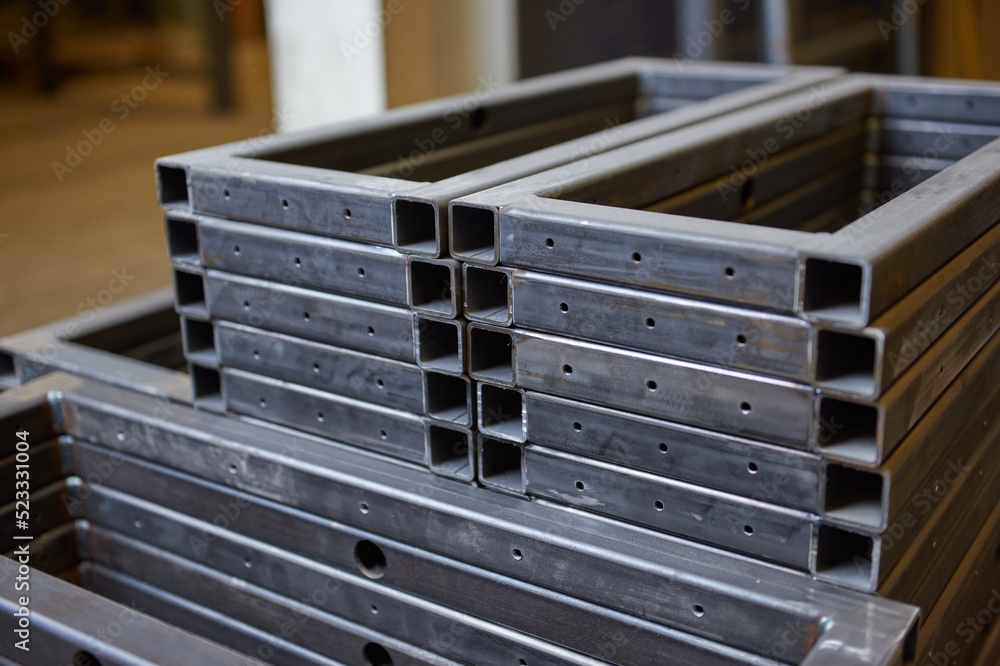 Industrial steel and metal works welded frame, welding iron and steel ...