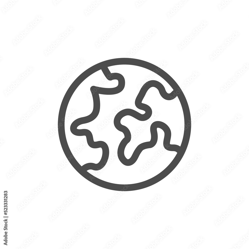 Planet earth icon. Planet earth sign. Planet earth symbol. Thin line ...