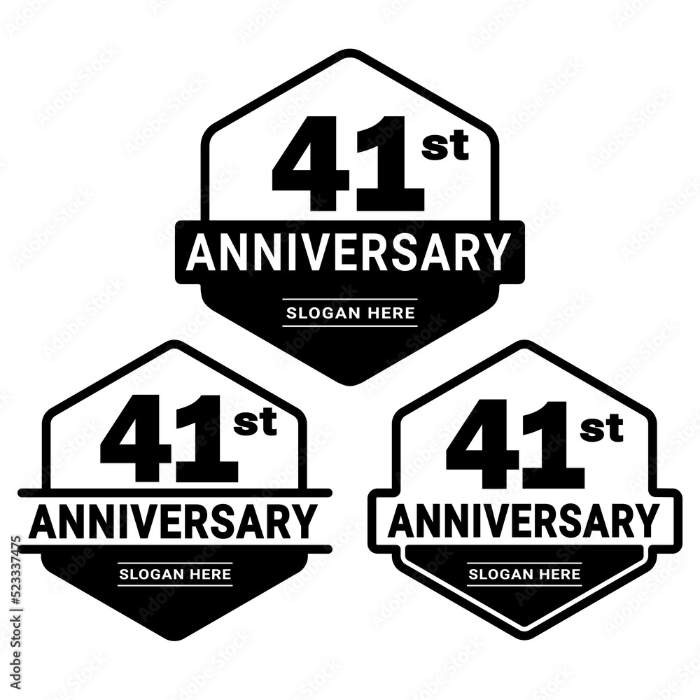 41 years anniversary celebration logotype. 41st anniversary logo ...