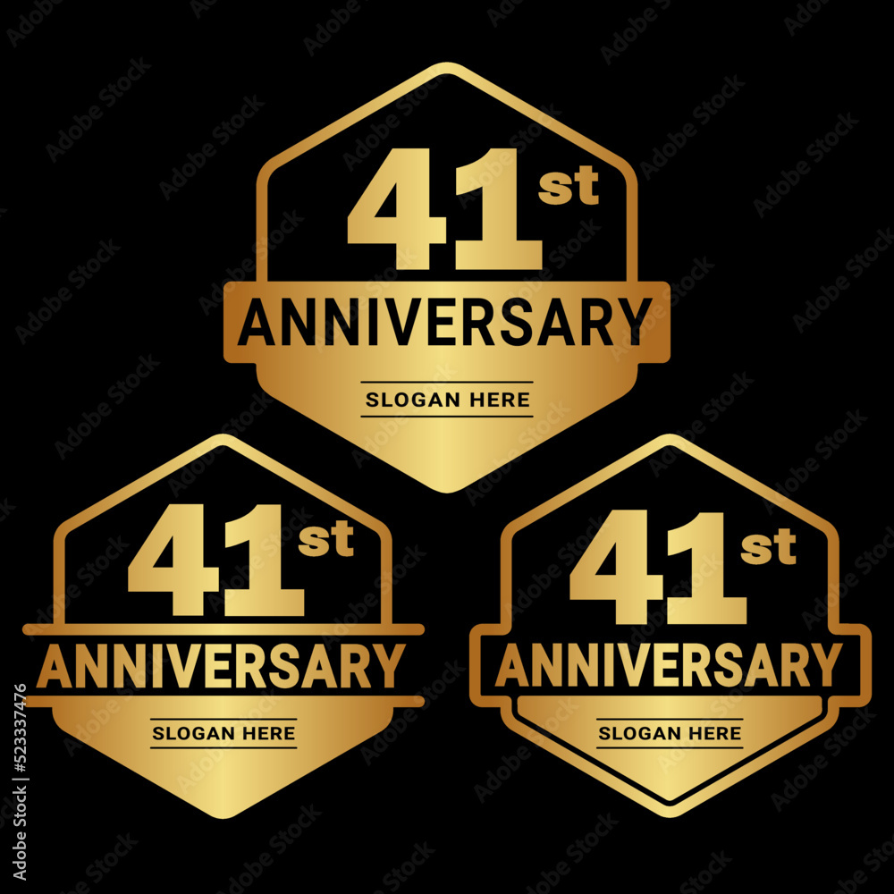 41 years anniversary celebration logotype. 41st anniversary logo ...