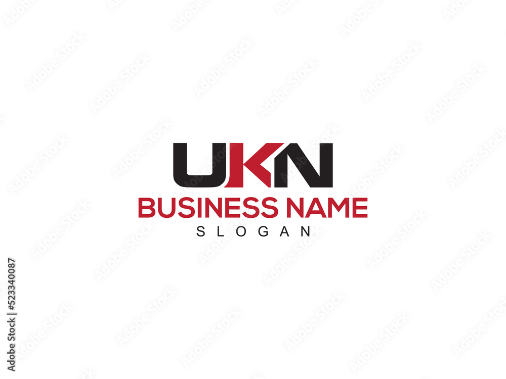 Simple UKN Logo Icon, Monogram ukn Logo Letter Vector Art For Modern ...