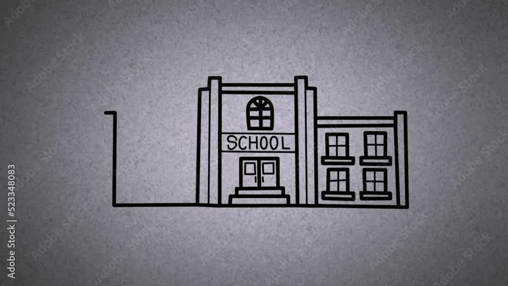 School building Sketch and 2d animation Stock Video | Adobe Stock