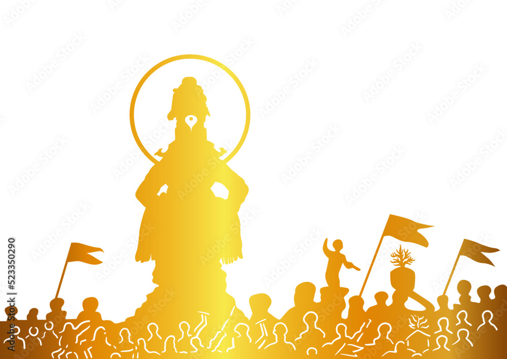 Vitthal statue and the devotees Stock Vector | Adobe Stock