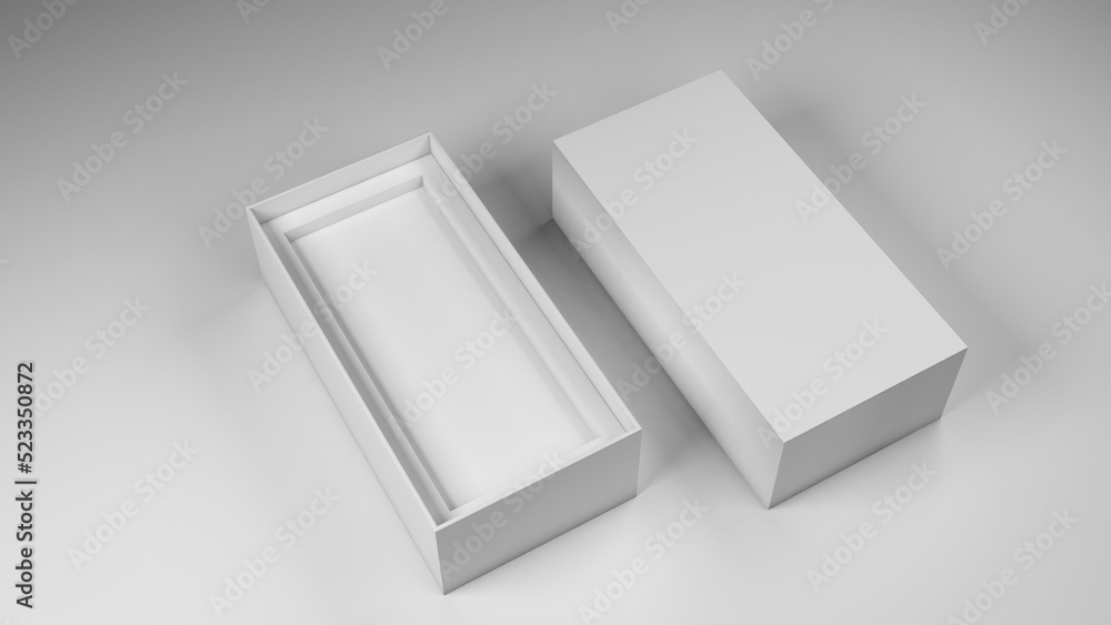 White Blank Box, 3D Render, Box Mockup, Mobile Box, template for your ...
