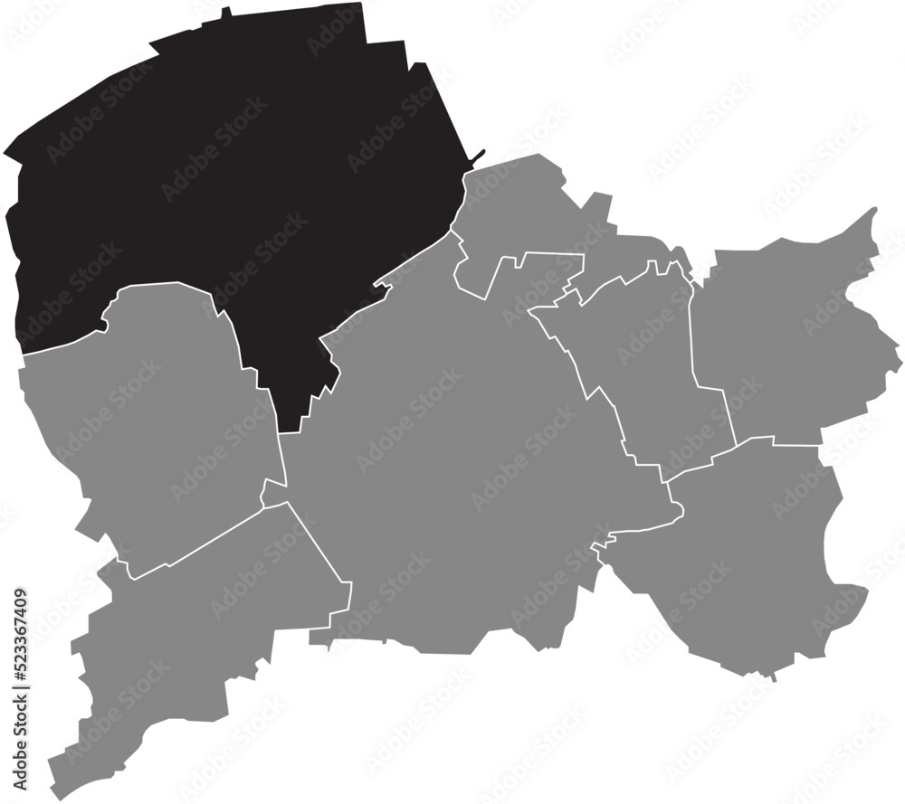 Black flat blank highlighted location map of the SCHLOSS NEUHAUS ...