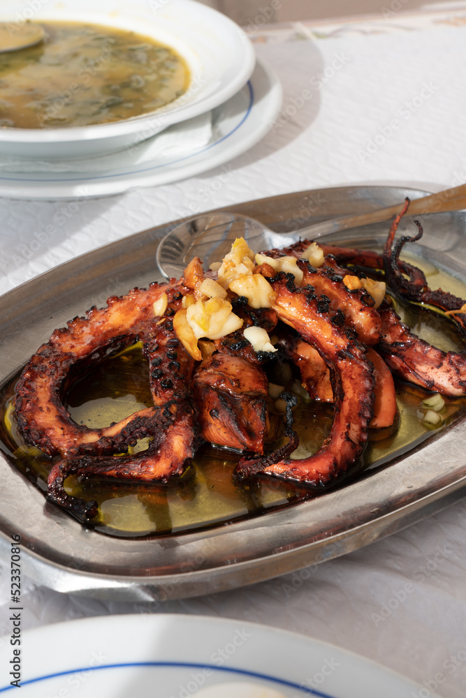 The famous portuguese dish "octopus with olive oil" also as know in ...