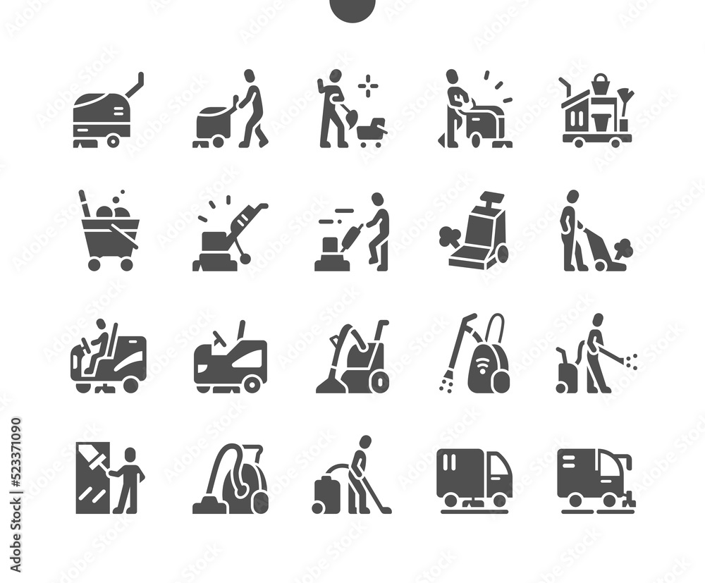 Industrial cleaning service. Cleaning machine. High pressure washer ...