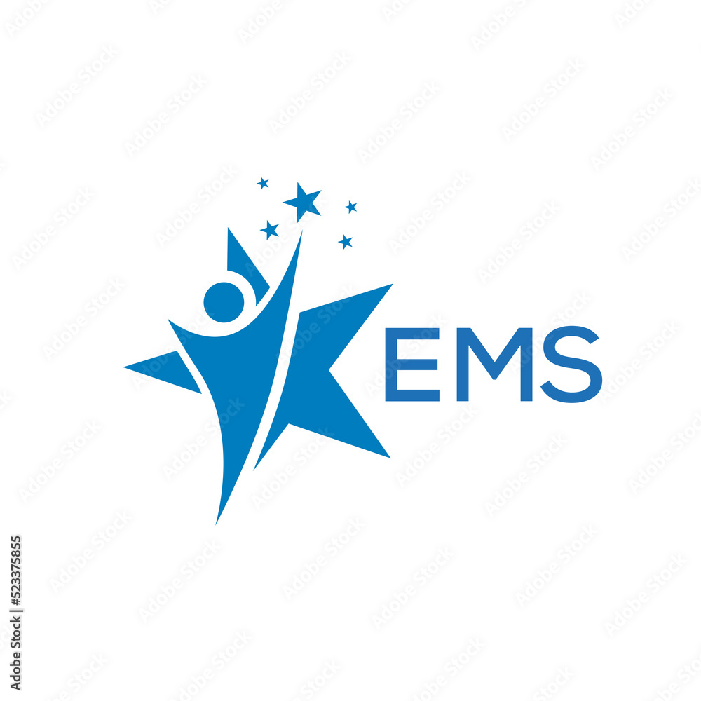 EMS Letter logo white background .EMS Business finance logo design ...
