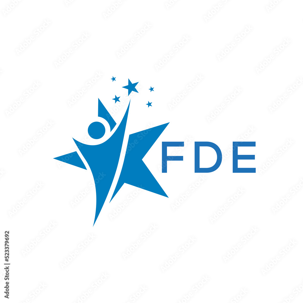 Vecteur Stock FDE Letter logo white background .FDE Business finance ...