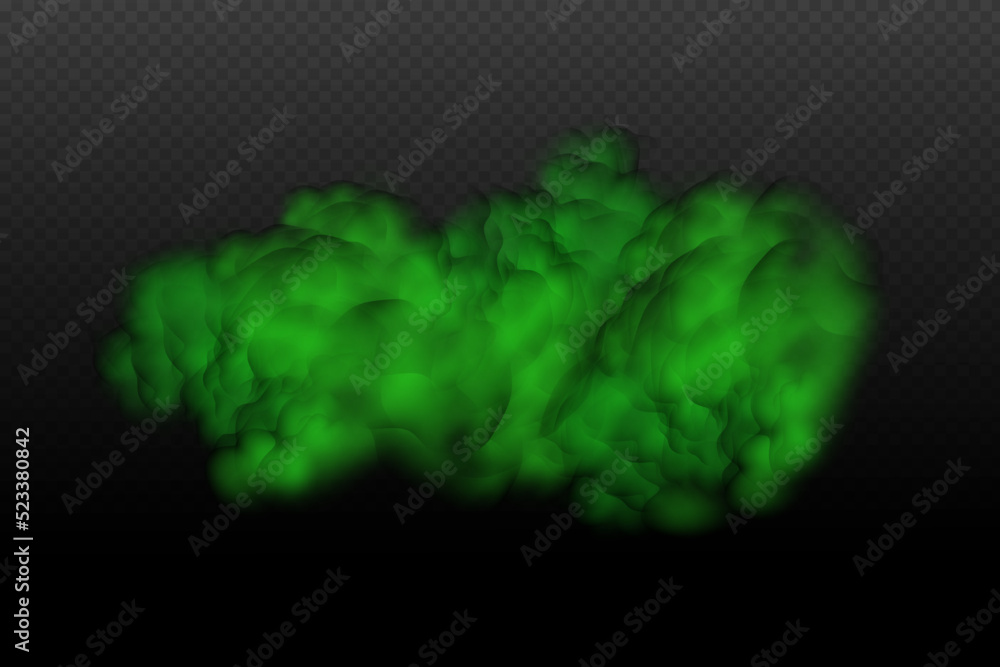 Dust green poisonous cloud with particles with dirt,cigarette smoke and ...