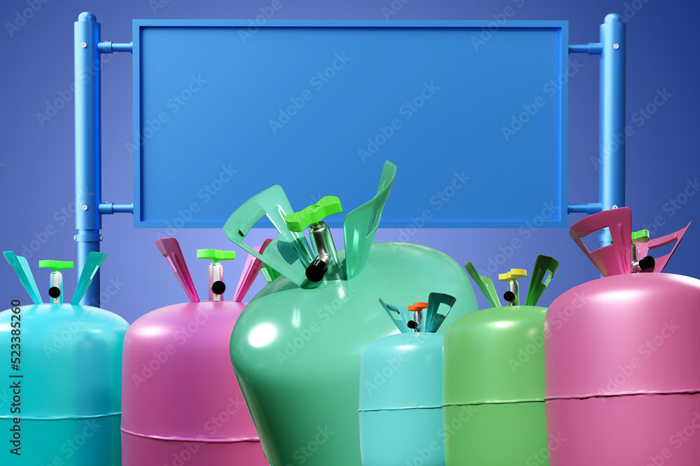 Freon in the cylinder. Gas for the refrigerator in the cylinder. Freon ...