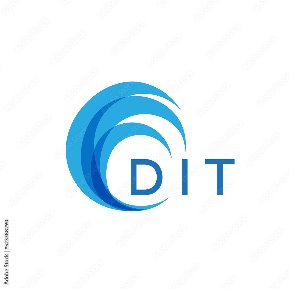 DIT letter logo. DIT blue image on white background. DIT Monogram logo ...