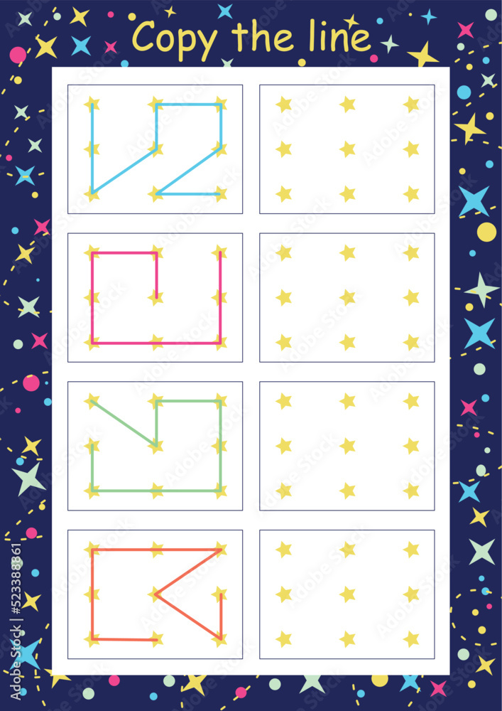 Preschool fine motor worksheet - dotted lines. Learn to write. Tracing ...