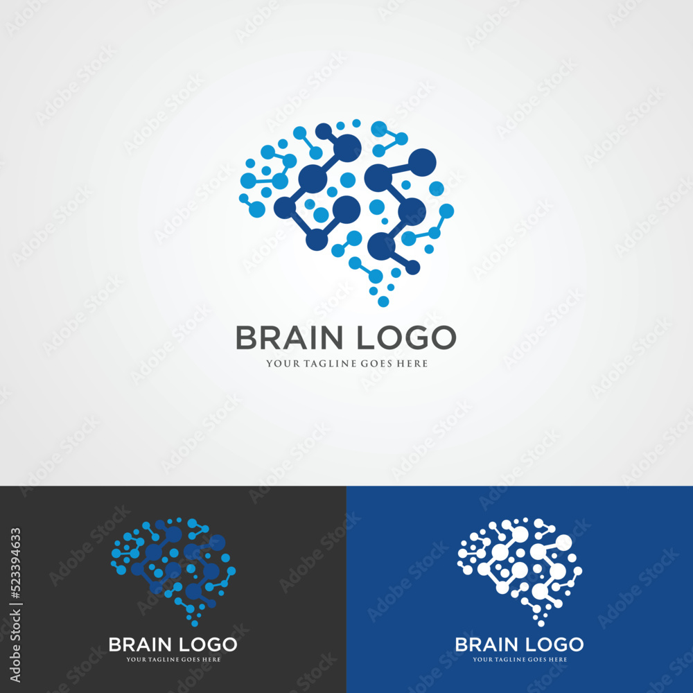 Brain technology logo template, Digital abstract logos for creative ...