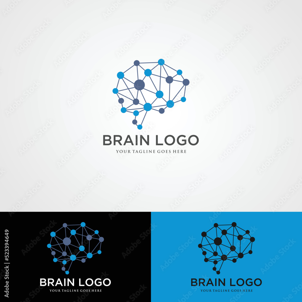 Brain technology logo template, Digital abstract logos for creative ...