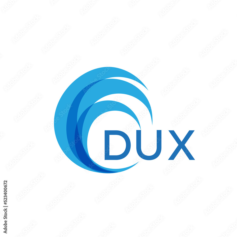 DUX letter logo. DUX blue image on white background. DUX Monogram logo ...