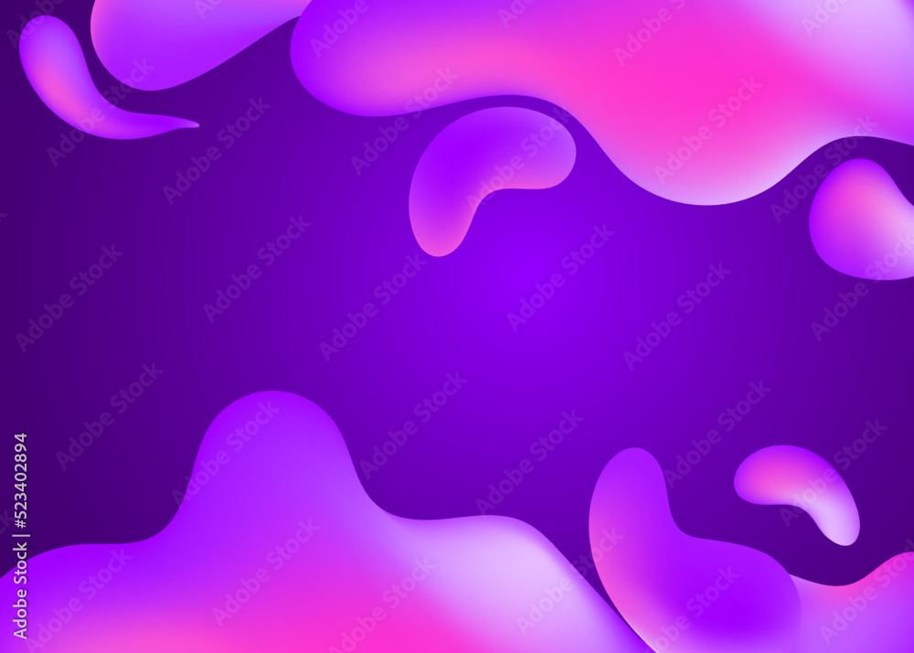 Liquid flow purple, pink 3D neon lava lamp vector geometric background ...