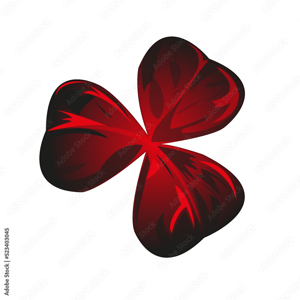 Trebol de hojas rojas Stock Vector | Adobe Stock