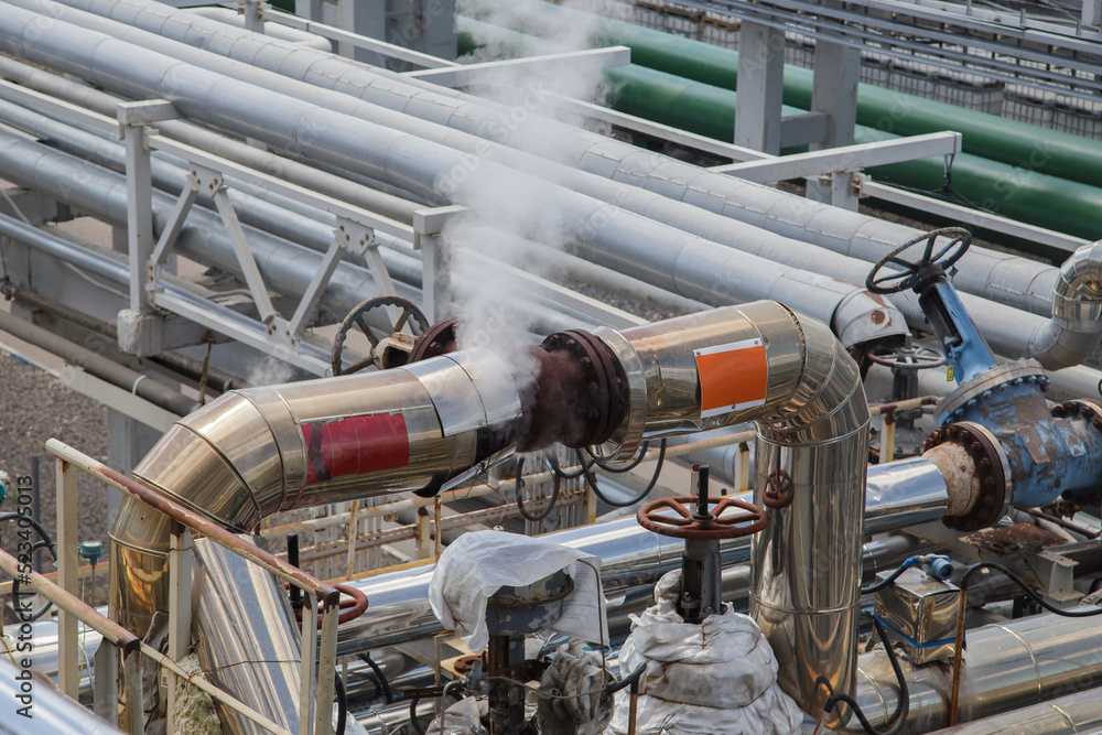 Pipeline system of big chemical plant. Stock Photo | Adobe Stock