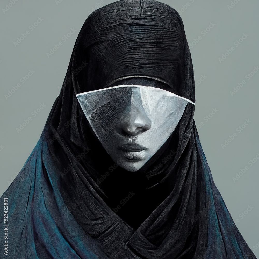 Beautiful Muslim Women with Niqab, niqāb or niqaab also called a ruband ...