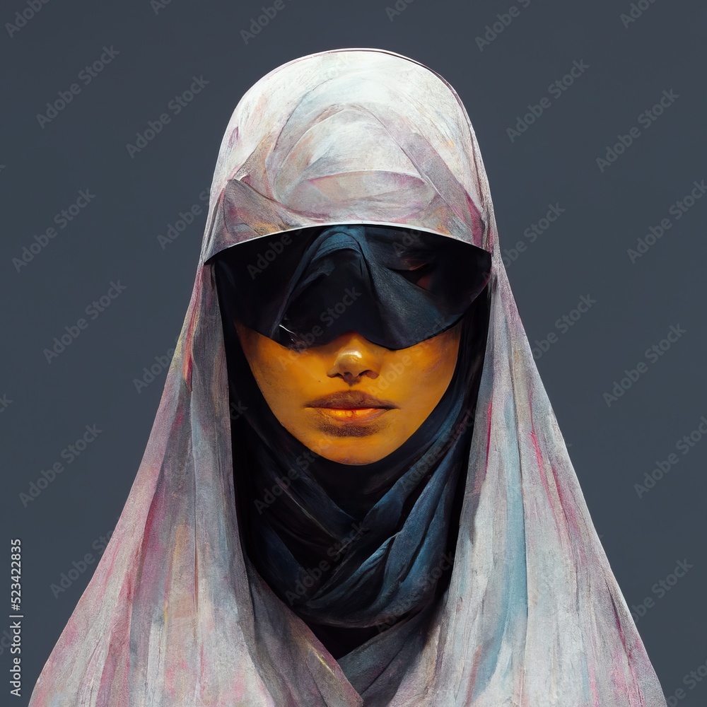 Beautiful Muslim Women with Niqab, niqāb or niqaab also called a ruband ...