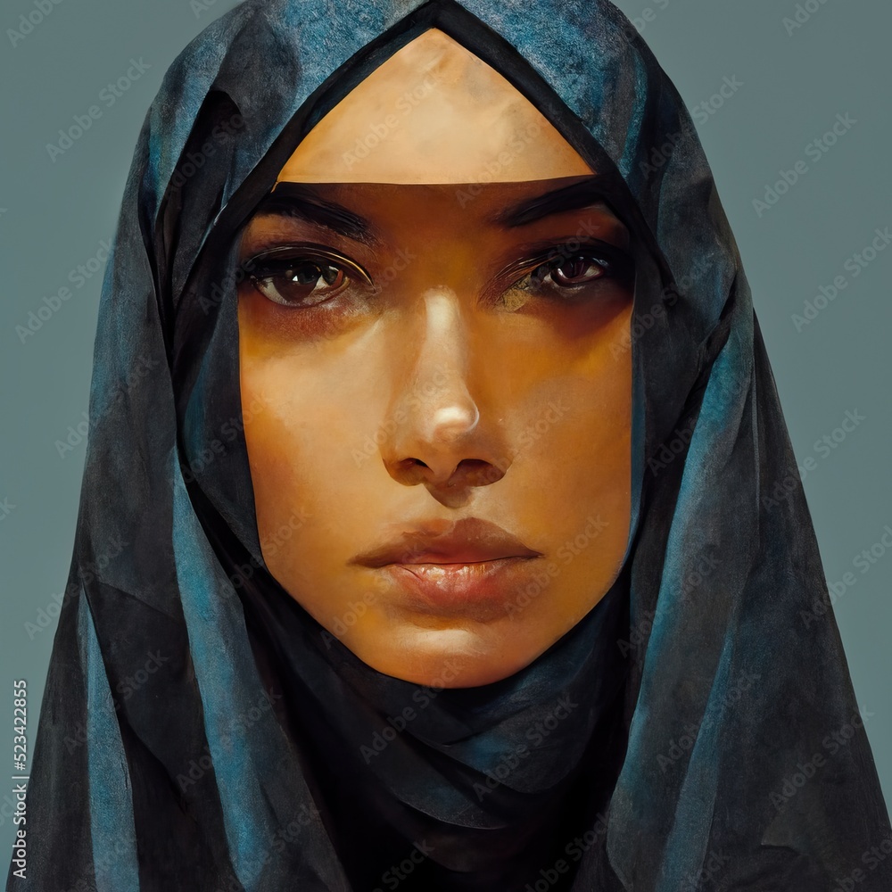 Beautiful Muslim Women with Niqab, niqāb or niqaab also called a ruband ...