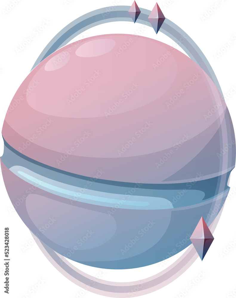 Cartoon cyber planet spheres, fantasy space world Stock Illustration ...