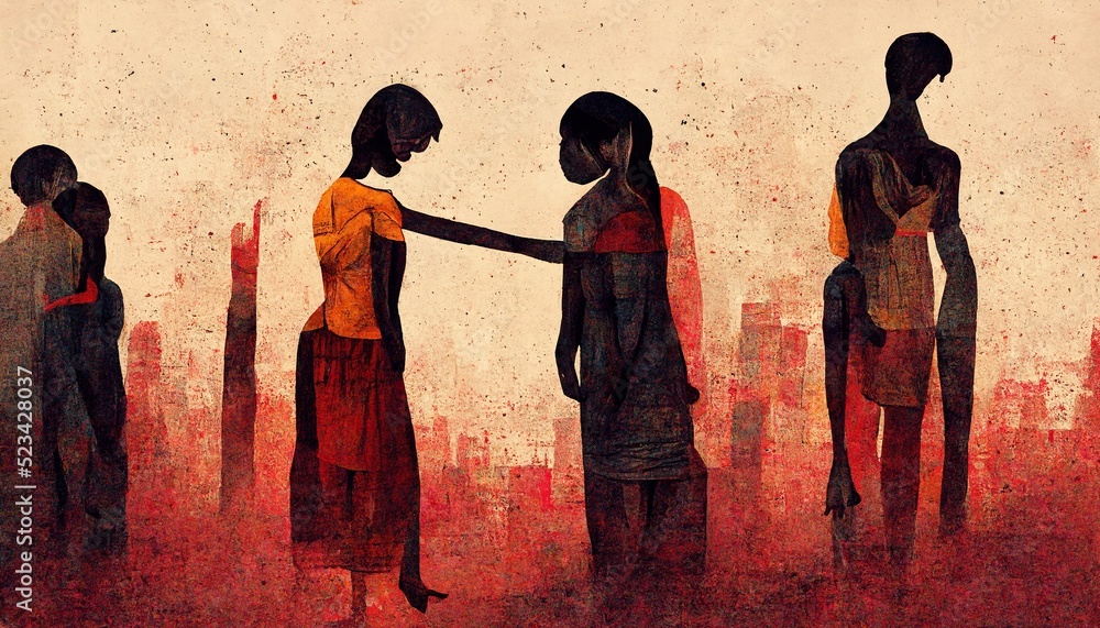 Human trafficking and kidnapping, modern slavery, woman sexually exploited, sex trafficking ...