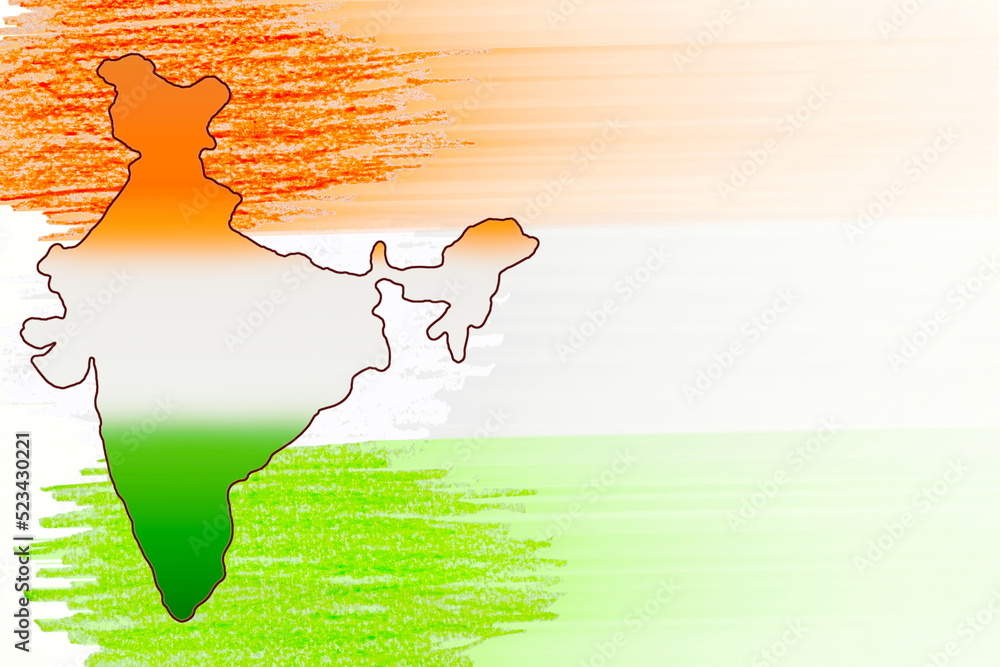 colorful indian map and flag texture background Stock Illustration ...