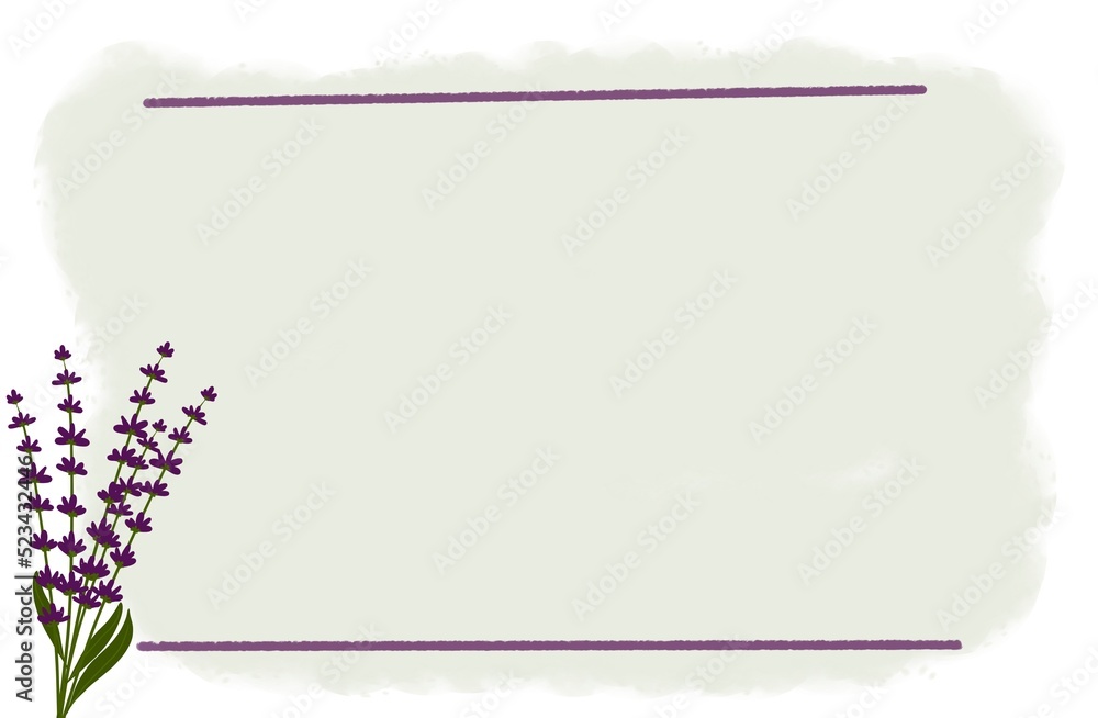 purple lavender flower illustration with empty space for text, suitable ...