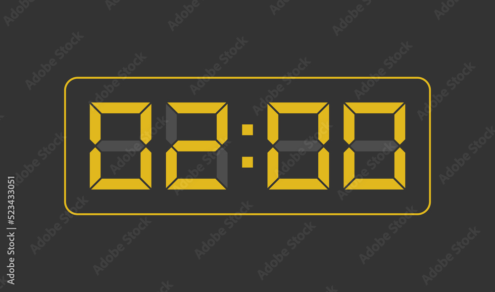 3:00, Digital clock number. Vector illustration. Stock Vector | Adobe Stock