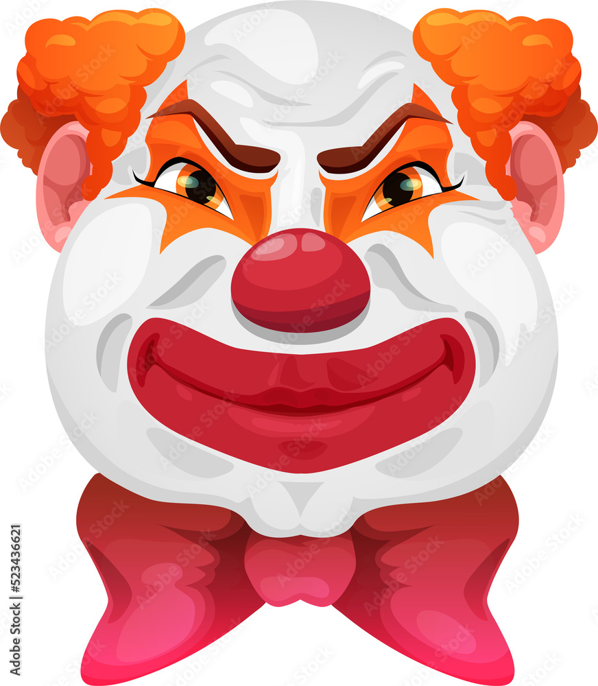 Angry clown circus monster face cartoon evil freak Stock Illustration ...